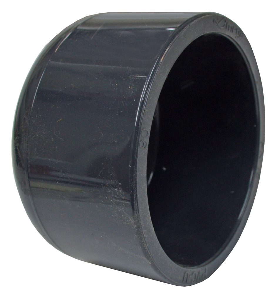 MS End Cap 90mm uPVC Grey - Milking Solutions