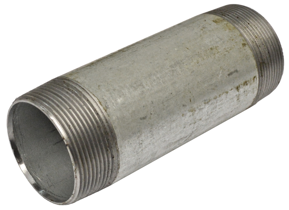 MS Nipple Barrel 2 inch BSP M x 6 inch / 150mm Galv - Milking Solutions