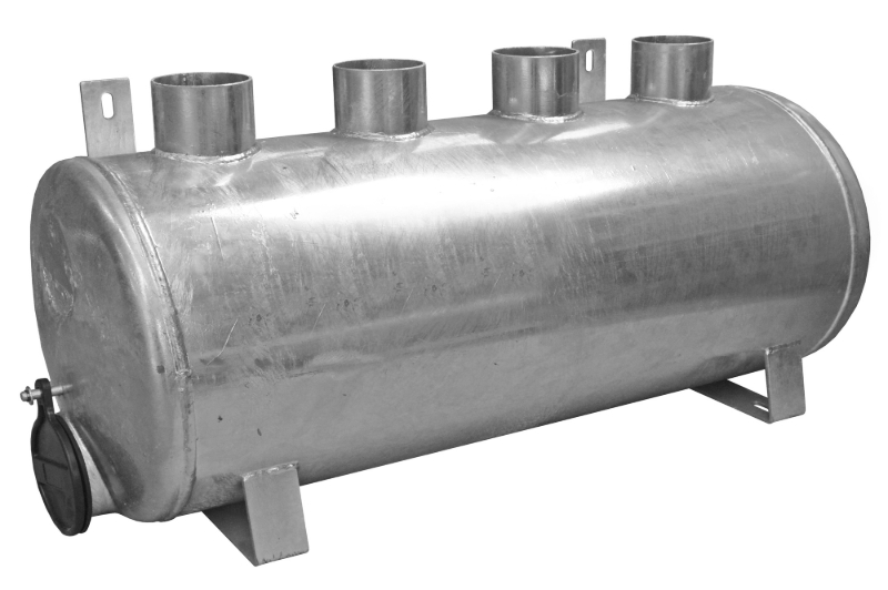 MS 110l Horizontal Balancing Tank 4 x 4" Exits Galvanised - Milking ...